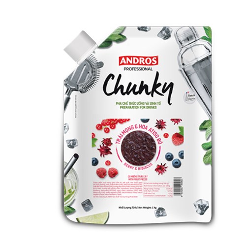 Mứt Andros Chunky Berry & Hibiscus ( Trái mọng & Hoa Atiso đỏ) 1Kg ...