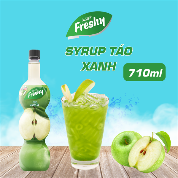 Syrup Thái Freshy hương táo xanh (Green Apple) 710ml (12 chai/ thùng ...