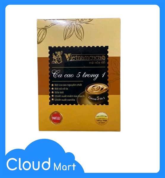 Bột cacao Hoà tan 5 trong 1 ( 8 gói *20g) 160g - Hộp - CloudMart Chuyên cung cấp nguyên liệu pha chế